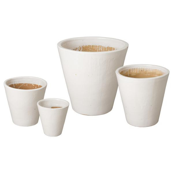 Set of 4 Tapered Ceramic Planters | Emissary
