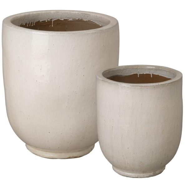 Set of 2 Round Ceramic Planters | Emissary