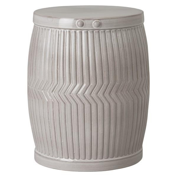 22 in. Dolly Tub Gray Ceramic Garden Stool | Emissary