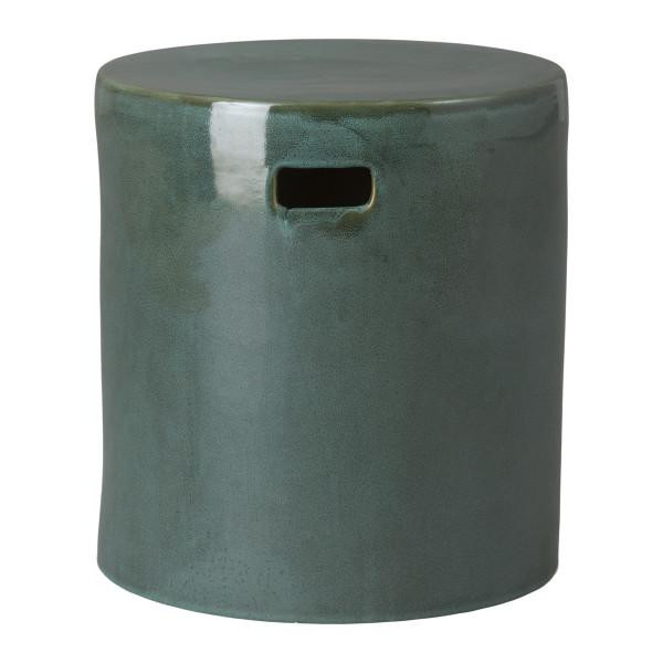 18 in. Round Green Kelp Ceramic Garden Stool | Emissary