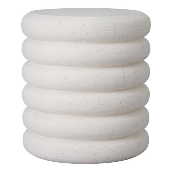 Torus 20 in. Round Chalk White Terrazzo Garden Stool | Emissary
