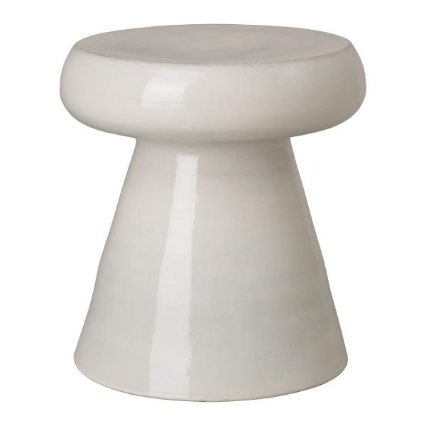 18 in. Mushroom White Ceramic Stool | Emissary