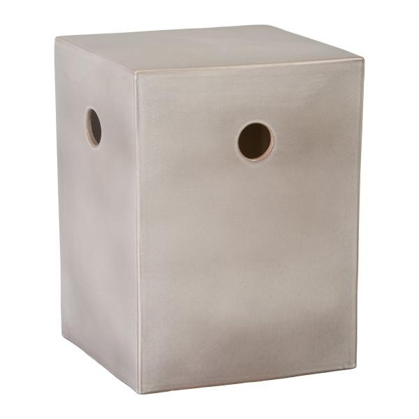 18 in. Square Blue Ceramic Garden Stool | Emissary