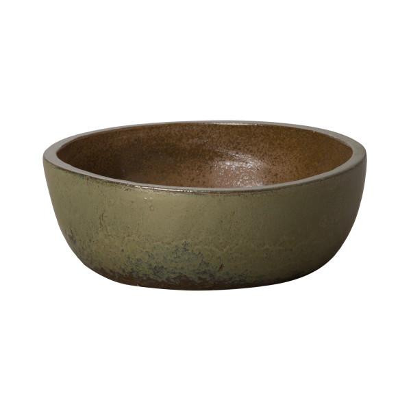 18 in. Dia Round Shallow Ceramic Planter | Emissary